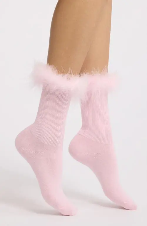HIGH HEEL JUNGLE Frou Frou Trim Cotton Socks - Pink