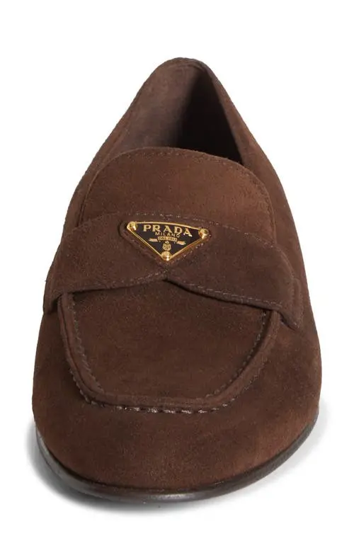 Prada Logo Suede Loafer