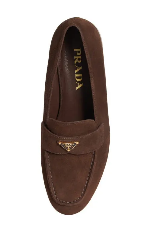 Prada Logo Suede Loafer