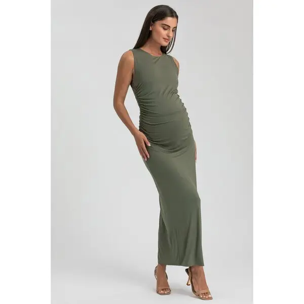PIETRO BRUNELLI Blossom Bodycon Maternity Dress In Soft Jersey - Grape Leaf