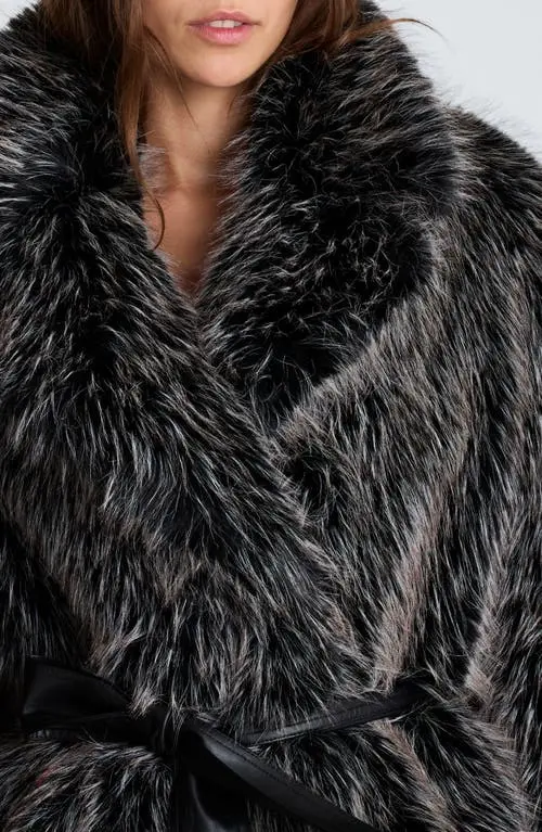 KENNETH COLE COLLECTION Belted Faux Fur Midi Coat