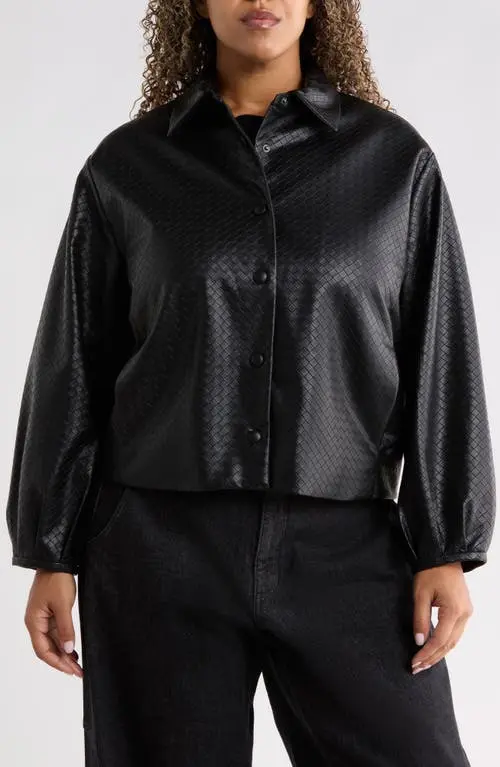 Wit & Wisdom Blouson Sleeve Faux Leather Jacket