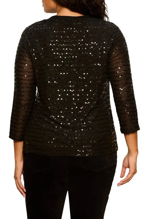 Sanctuary Sequin Mode Three-quarter Sleeve Tee
