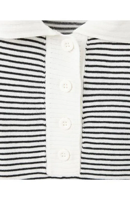 Mango Stripe Polo Sweater