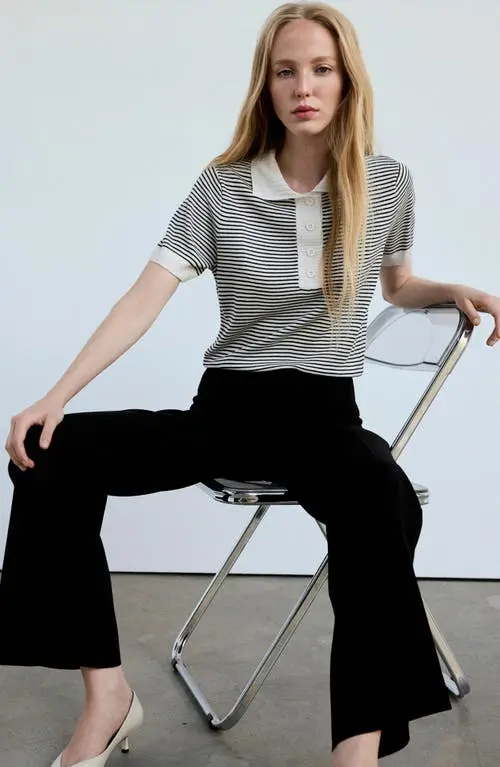 Mango Stripe Polo Sweater