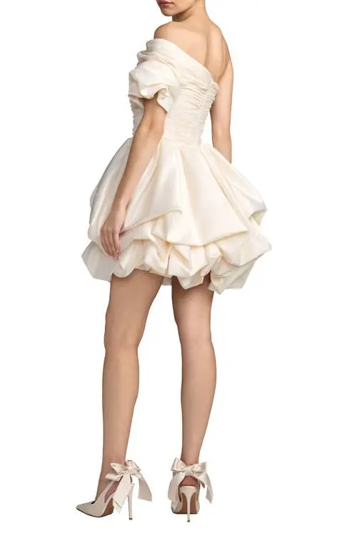 Mac Duggal One Shoulder Bubble Hem Mini Dress