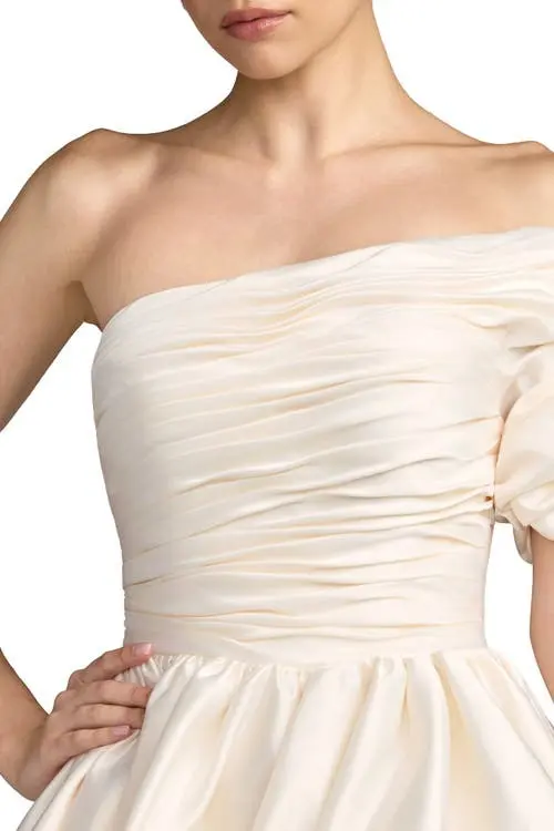 Mac Duggal One Shoulder Bubble Hem Mini Dress