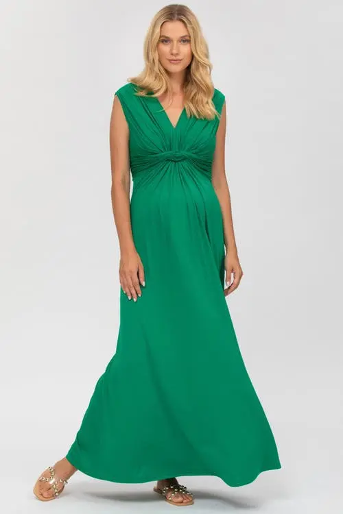 PIETRO BRUNELLI Papaver Maternity And Nursing Maxi Dress - Emerald