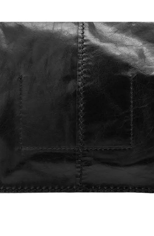 ALLSAINTS Lutece Fold Leather Clutch - Black
