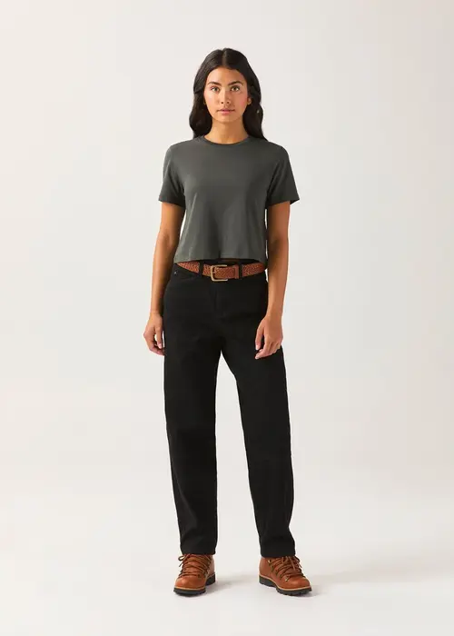 DUER Ribbed Pima Long Sleeve Henley - Espresso