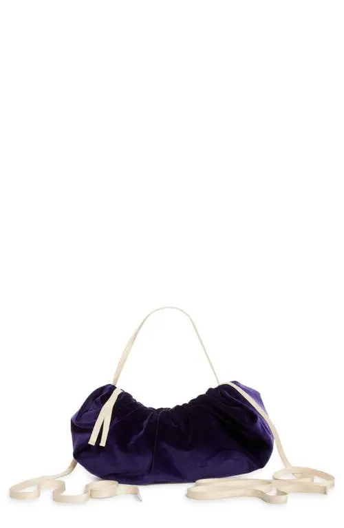 COLLEEN ALLEN Bustle Cotton Velvet Bag - Dark Iris