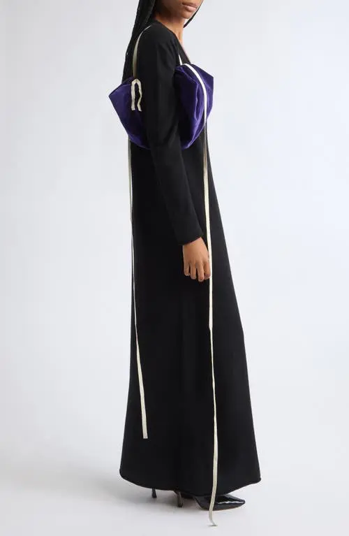 COLLEEN ALLEN Bustle Cotton Velvet Bag - Dark Iris