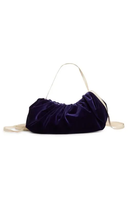 COLLEEN ALLEN Bustle Cotton Velvet Bag - Dark Iris