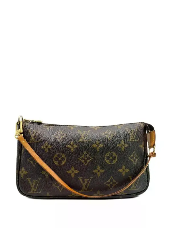 LOUIS VUITTON 2001 Monogram Pochette Accessoires Shoulder Bag - Brown