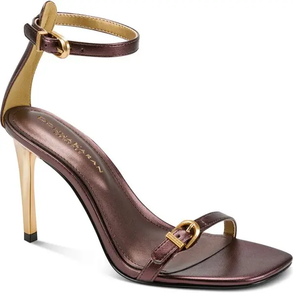 Donna Karan New York Pryce Metallic Ankle Strap Sandal - Dark Copper