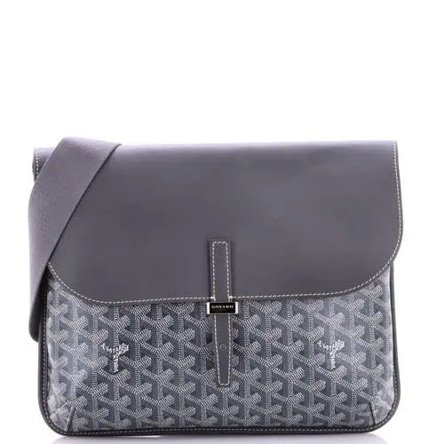 Goyard Coursier Messenger Bag Coated Canvas And Leather - Grey