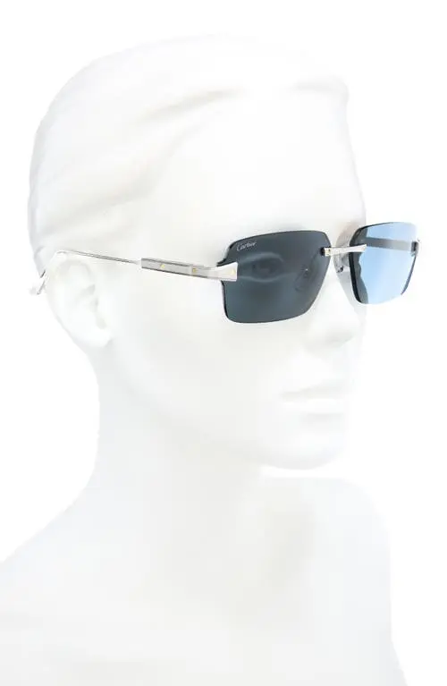 Cartier 63mm Polarized Gradient Rectangular Sunglasses