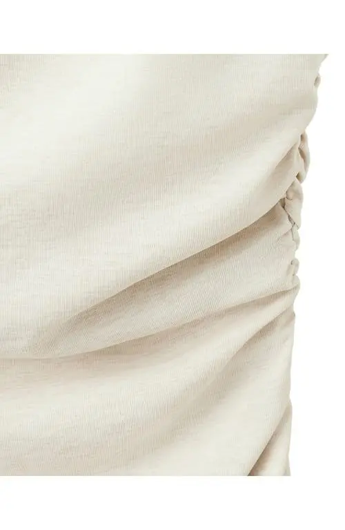 Mango Ruched One-shoulder Minidress - Ecru