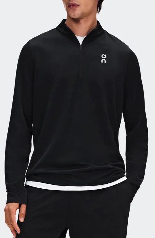 On Core Quarter Zip Performance T-shirt - Black