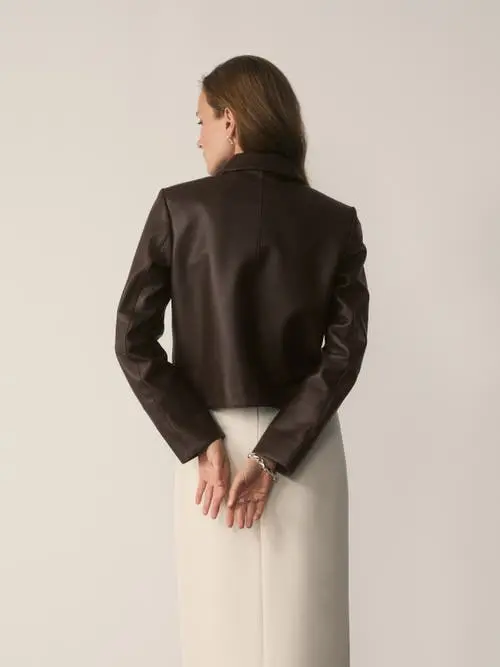 The Fold Orsini Leather Collard Jacket