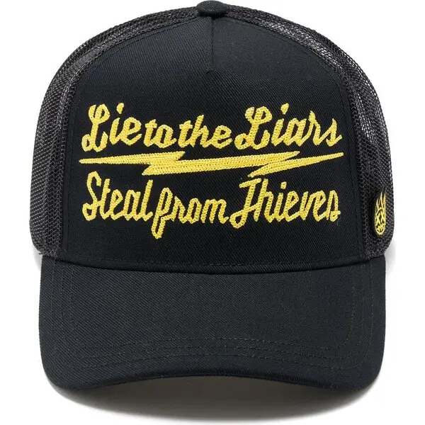 CULT OF INDIVIDUALITY Mesh Back Trucker Baseball Cap - Black/yellow