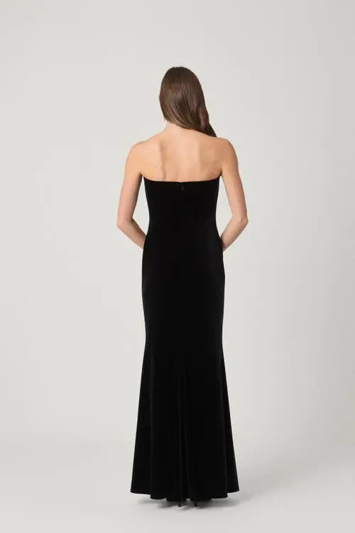 Shoshanna Gala Stretch Velvet Midnight Juniper Dress