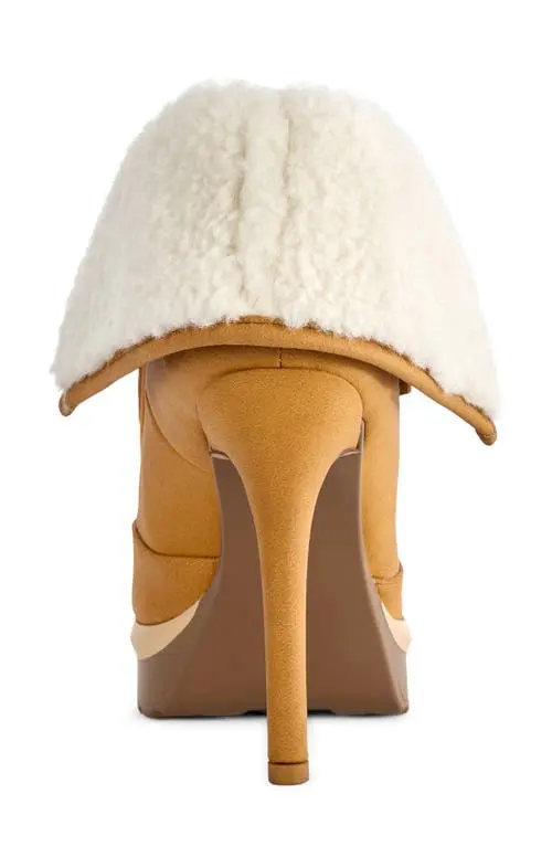 AZALEA WANG Gust Faux Shearling Trim Platform Bootie