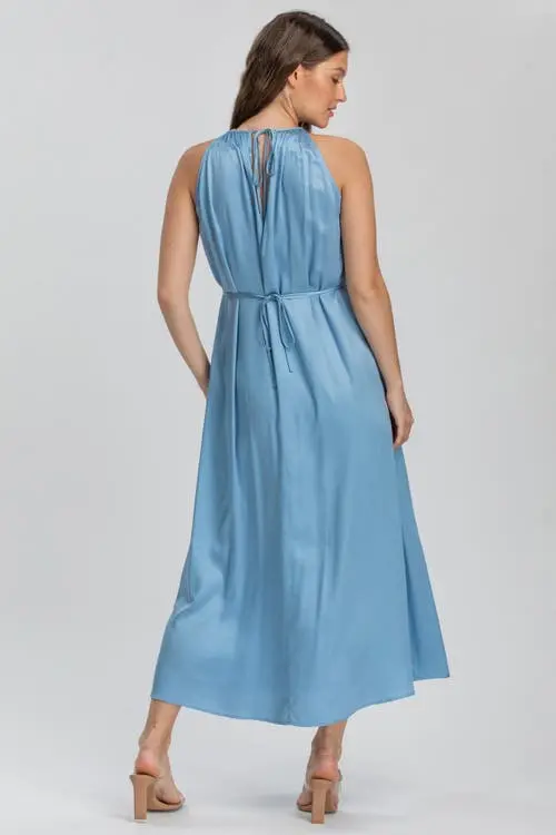 PIETRO BRUNELLI Clarissa Sleeveless Satin Maternity Maxi Dress