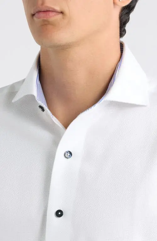 Lorenzo Uomo Trim Fit Basketweave Dress Shirt