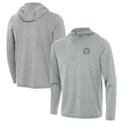 ANTIGUA Motor City Golf Club Tidy Quarter-zip Hoodie - Heather Gray