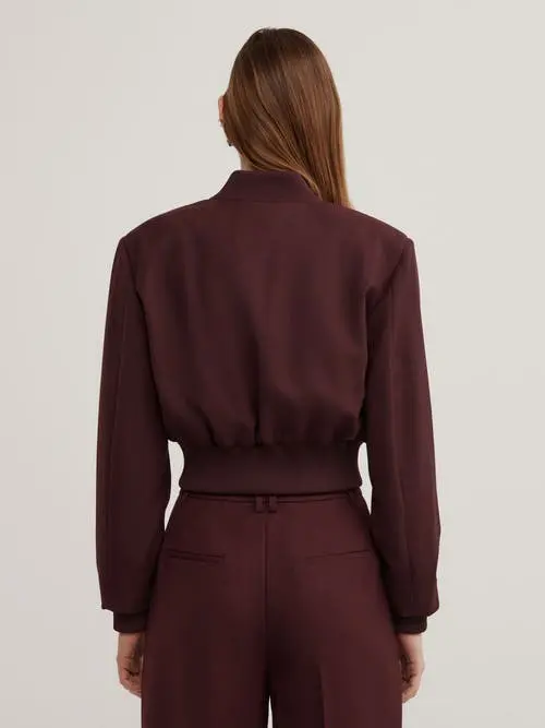 Witchery Shoulder Pad Cropped Bomber Jacket