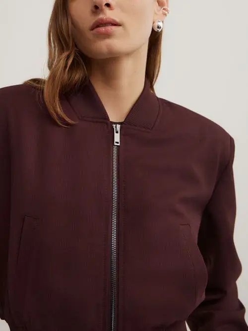 Witchery Shoulder Pad Cropped Bomber Jacket