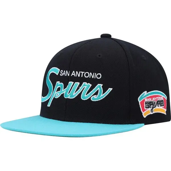 Mitchell & Ness San Antonio Spurs Hardwood Classics Mvp Team Script 2.0 Snapback Hat - Black