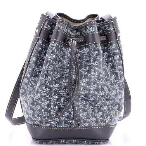 Goyard Petit Flot Bucket Bag Coated Canvas Pm - Grey