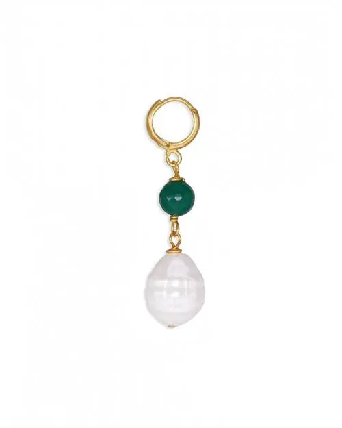 OTTOMAN HANDS Dawn Pearl Huggie Earrings