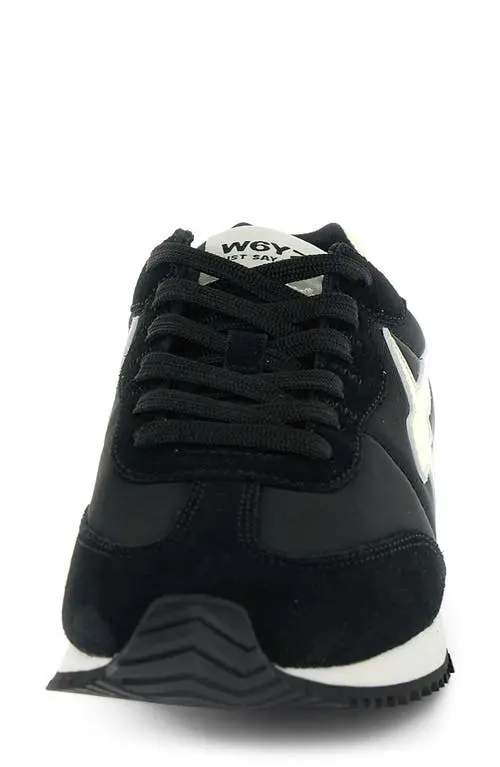W6YZ Samoa Leather Sneaker - Black