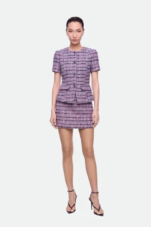 NOCTURNE Textured Tweed Midi Skirt