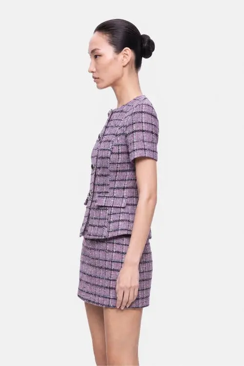 NOCTURNE Textured Tweed Midi Skirt