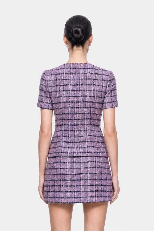 NOCTURNE Textured Tweed Midi Skirt