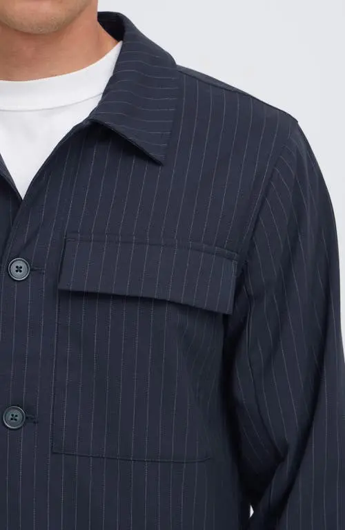 CASUAL FRIDAY Gael Pinstriped Shirt Jacket