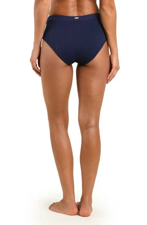 L'Agence Cable Knit High Waist Bikini Bottoms