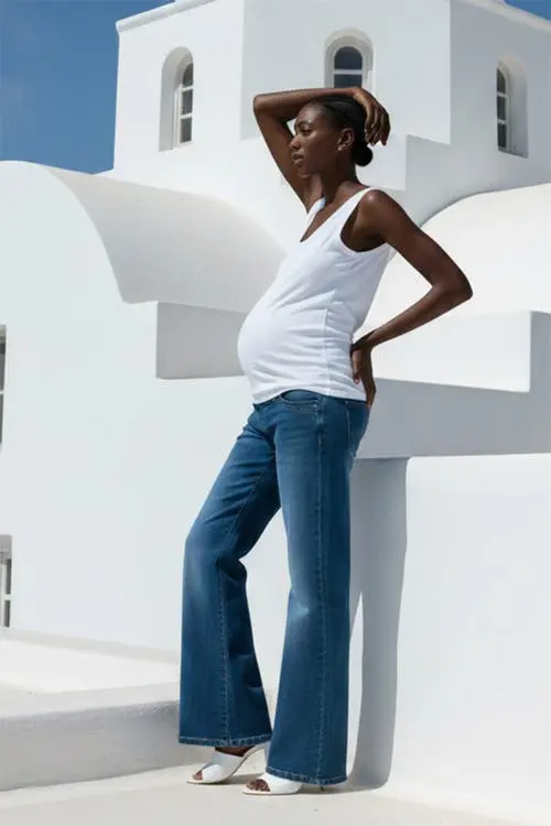 PIETRO BRUNELLI Regular Straight Leg Maternity Jeans - Medium Stoned