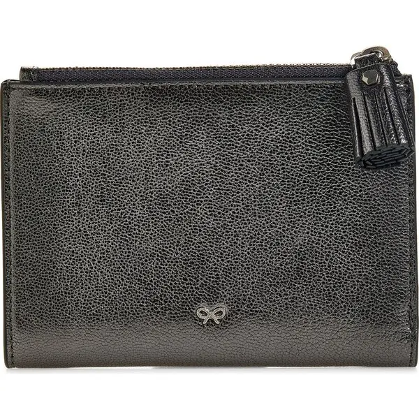 ANYA HINDMARCH Small Double Zip Wallet - Anthracite