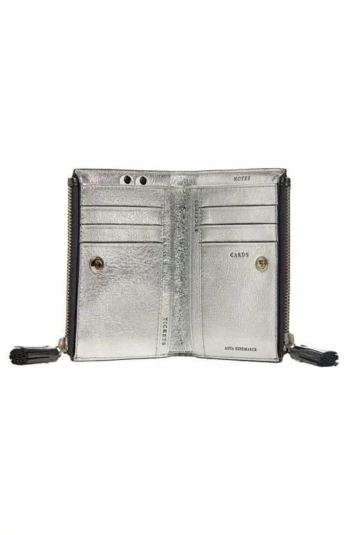 ANYA HINDMARCH Small Double Zip Wallet - Anthracite