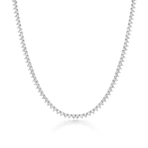 GEMMA AZZURRO Heart Tennis Necklace - Silver