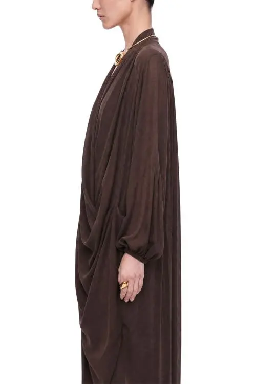 NOCTURNE Draped Wrap Maxi Dress