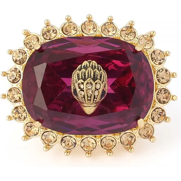 Kurt Geiger Pavé Spike Framed Gemstone Cocktail Ring - Pink