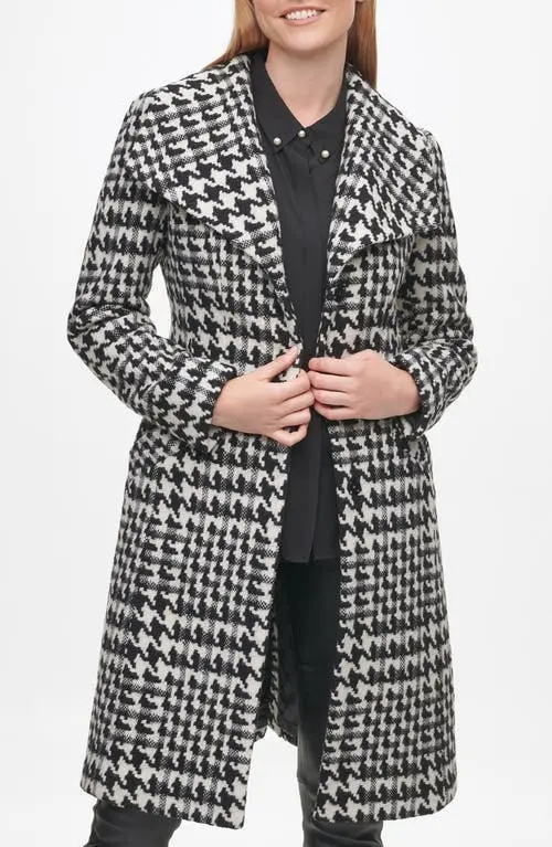 Karl Lagerfeld Paris Puff Sleeve Belted Coat