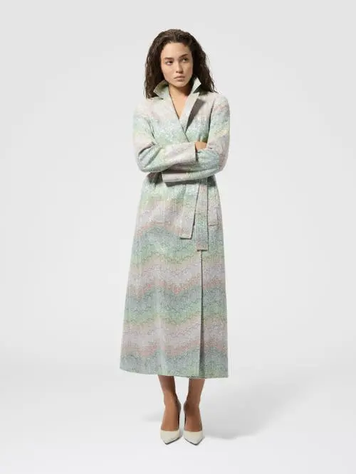 Missoni Duster Coat With Belt And Sequin Applications