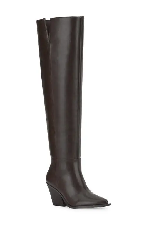 Jessica Simpson Pianila Faux Leather Boot With Faux Shearling Trim